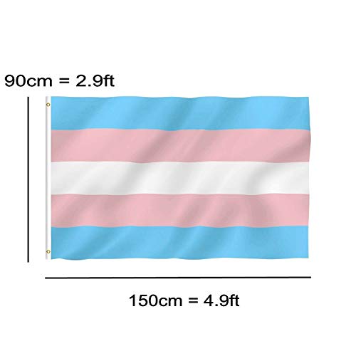 JZK 90 cm * 150 cm Trans flag large transgender flag for wall, gift for ...