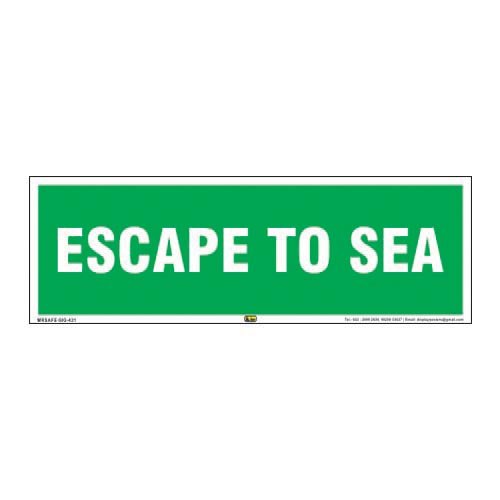 Mr. Safe - Escape To Sea Sign Hard Plastic Lamination 12 Inch X 4 Inch ...