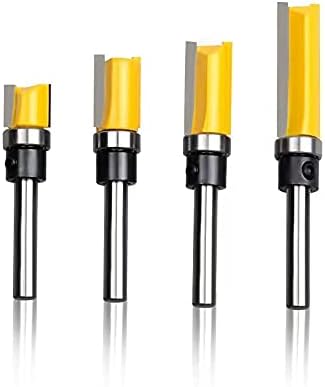Exqutoo 1/4 Inch Shank Pattern Flush Trim Router Bit Set (4 Sizes ...
