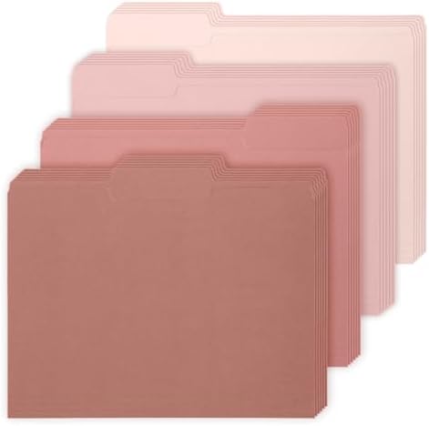 Amazon.com : Whaline 24 Pack Dusty Pink File Folders Letter Size 4 ...
