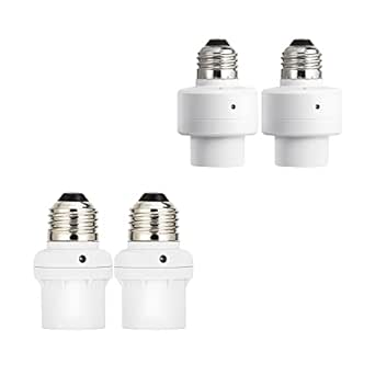 DEWENWILS Light Sensor Socket 2 Pack, E26 Dusk to Dawn Light Socket ...