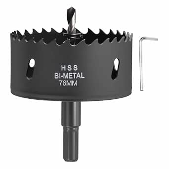 CoCud 3"(76mm) Hole Saw Kit, M42 Bi-Metal Hole Cutter - for Metal, Wood ...