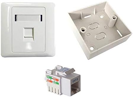 D-Link Combo of RJ45 CAT6E Lan I/O Network Keystone Jack, Gang Box ...