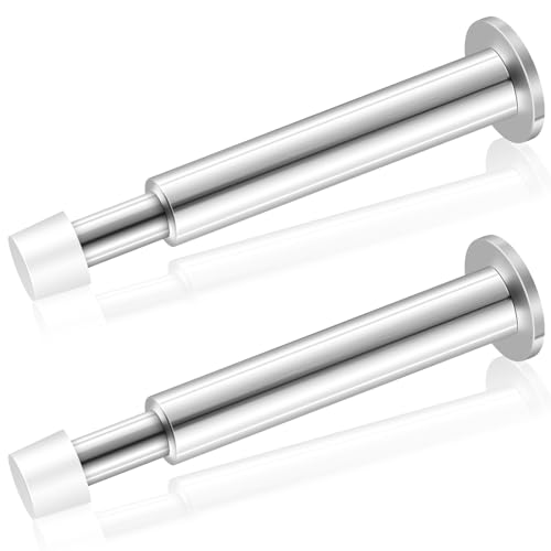 KOLAKO Door Stops, Wall Mount Door Stopper, Brushed Chrome Long ...