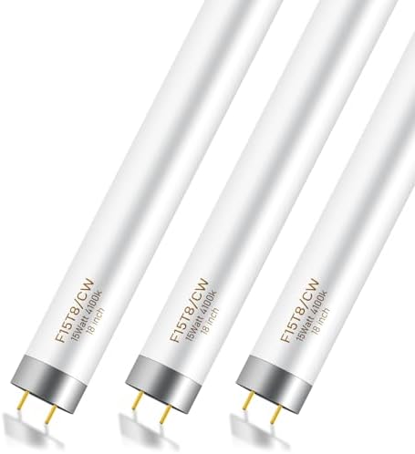 F15T8/CW (2 Pack) 15 Watt 18" T8 Fluorescent Tube Light Bulb Cool White ...