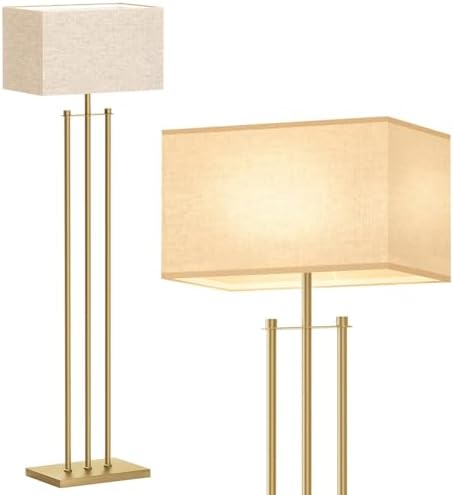 GyroVu Marble Floor Lamp, Adjustable Height Standing Lamp with Marble ...