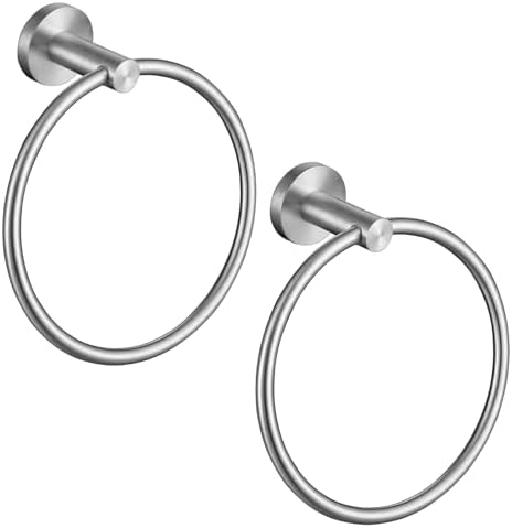 Amazon.com: TURS Brushed Gold Towel Ring 2 Pack, Round Towel Holder for ...