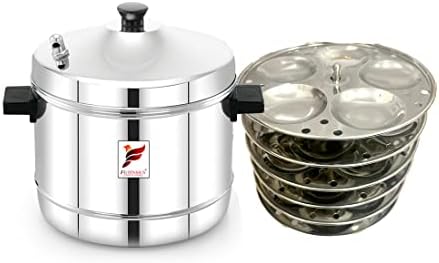 FUTENSILS Stainless Steel idly cooker 6 plates (1 plate 5 cavity), 30 ...