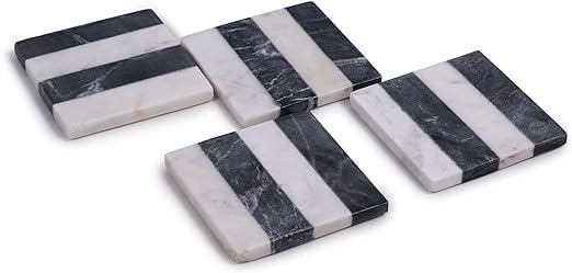 Amazon.com: Zebra Heavy Duty Natural Stone Coasters for Drink Elegant ...