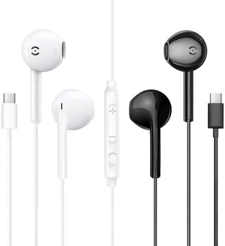 Amazon.com: MAS CARNEY 2 Pack USB C Headphones for iPhone 17 16 15, in ...