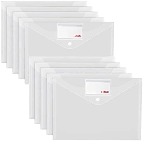 10 Pack Plastic Folders for Documents - Clear File Folders Letter Size ...