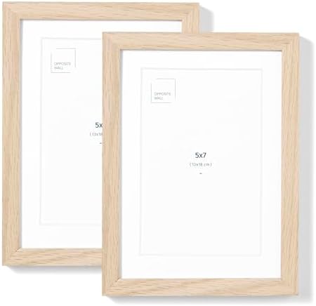 Amazon.com - Atryinous 5x7 Picture Frame 2 pack Natural Solid Oak Wood ...