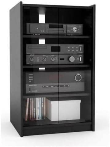 Amazon.com: Grufle Media Storage Cabinet, 4-Tier Shelves Audio Video ...