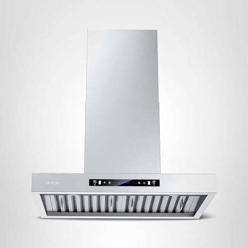 IKTCH 36-Inch Wall Mount Range Hood, 900 CFM Ducted Vent Hood with 4 ...