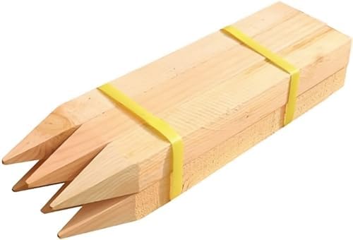 Homatz Wooden Garden Stakes 10 Pack, 75cm/2.5ft Long Square Wooden ...