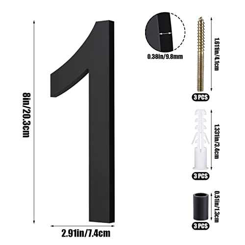 20cm House Numbers for Outside, Black Address Number with Plastic ...