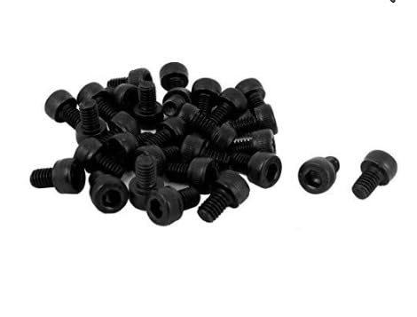 M3 x 6mm Socket Head Cap Screws, Allen Screw Socket head Black Coated ...