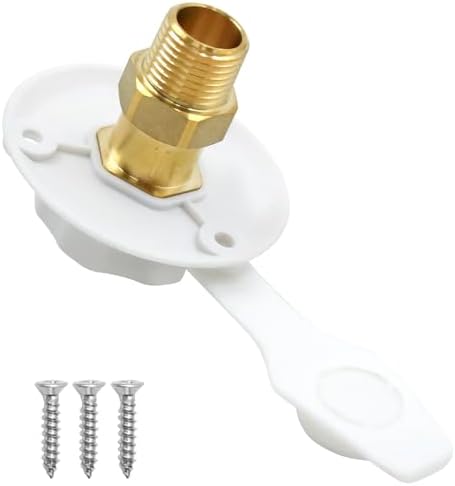 VIKKSAER RV Brass Water Inlet Connection Kit, 1/2" NPT Male with Check ...