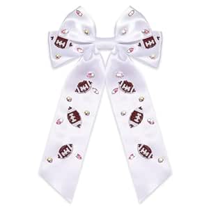 Amazon.com : Game Day Football Hair Bows Accessories for Women Jeweled ...