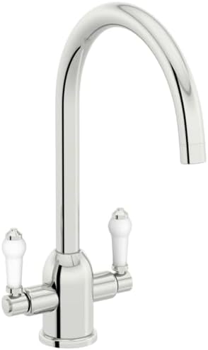 Reginox Elbe Chrome Traditional Twin Lever Kitchen Sink Mixer Tap ...