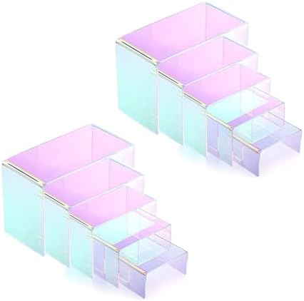 Amazon.com: 10 Pack Iridescent Display Risers Acrylic Collectibles ...