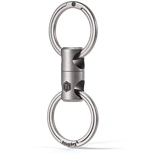 KeyUnity KA15 Double Ended Swivel Keychain Connector, Rotating Titanium ...