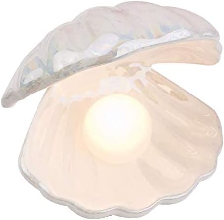 Lam-lord Shell Lamp, Shell Pearl Light Ceramic Clamshell Night Light ...