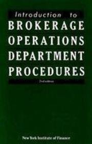 Introduction to Brokerage Operations Department Procedures: New York ...
