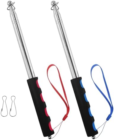 6.5ft (200cm) Telescopic Handheld Flagpole, 2 Pcs Retractable Banner ...