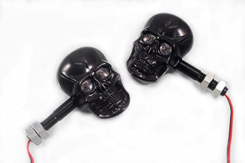 Snapklik.com : PerfecTech Motorcycle 10mm Screw Skull Head LED Amber ...