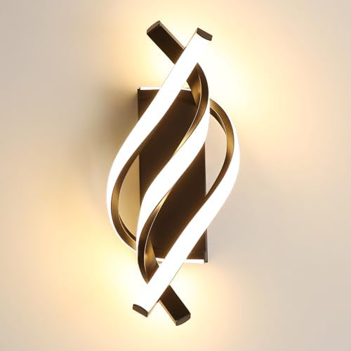 Comely LED Wall Light Indoor, 22W White Spiral Modern LED Wall Lamp ...