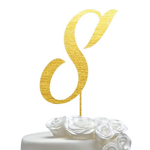 Amazon.com: Monogram Cake Topper - Wedding Cake Topper Letter S ...