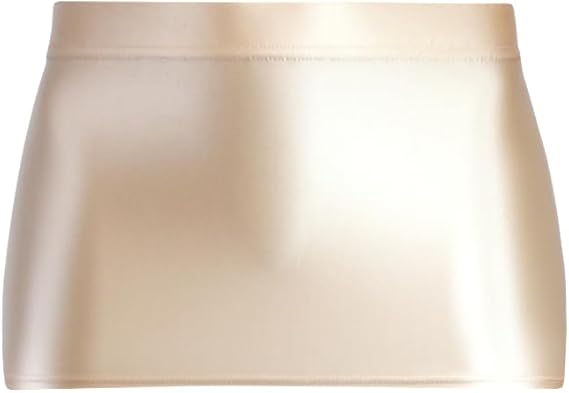 Amazon.co.jp: MJINM 超光沢スーパーショートスカート ドレス ミニスカート ストレッチ レオタードパジャマ 伸縮性 極薄素材 ...