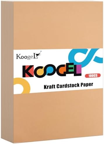 Amazon.com : Koogel 100 Sheets Kraft Cardstock, 8.5 x 11 Inches Brown ...