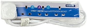 STATUS Multi Plug Extension | 4 Socket Extension Cable | 1m Extension ...