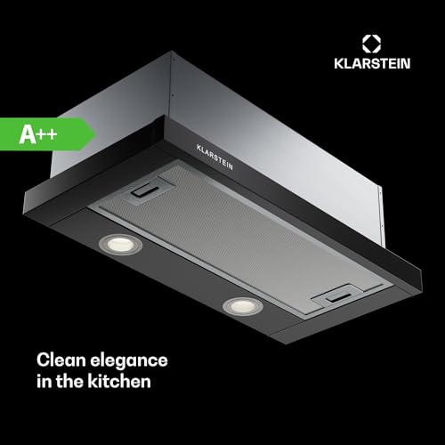 Klarstein 60 cm Extractor Hood, Silent Extractor Hood, 60 cm Steel ...