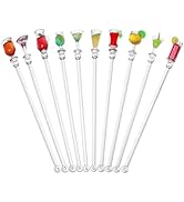 Amazon.com | Colorful Acrylic Swizzle Sticks, 10 Pcs 9 Inch Cocktail ...