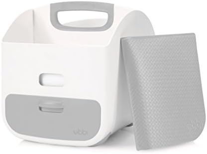 Ubbi Diaper Storage Caddy and Changing Plastic PVC Mat for Babies (Grey ...