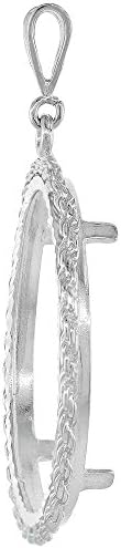 Amazon.com: Sterling Silver Dollar Rope Bezel 38 mm Coins Prong Back ...