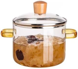 Amazon.com: Glass Cooking Pot with Lid - 1.6L(54oz) Heat Resistant ...