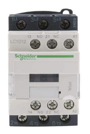 SCHNEIDER ELECTRIC LC1D12B7 CONTACTOR, 3PST-NO, 24VAC, 25A, DIN RAIL ...