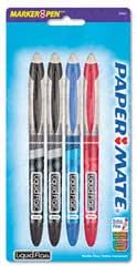 Paper Mate Liquid Flair Extra Fine Point Felt Porous Pens, 4 Colored ...