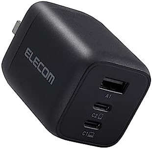 Amazon | エレコム(ELECOM) 充電器 Type-C 3ポート USB-C×2 USB-A×1 65W USB PD対応 PPS対応 折りたたみ式プラグ GaN採用 ...