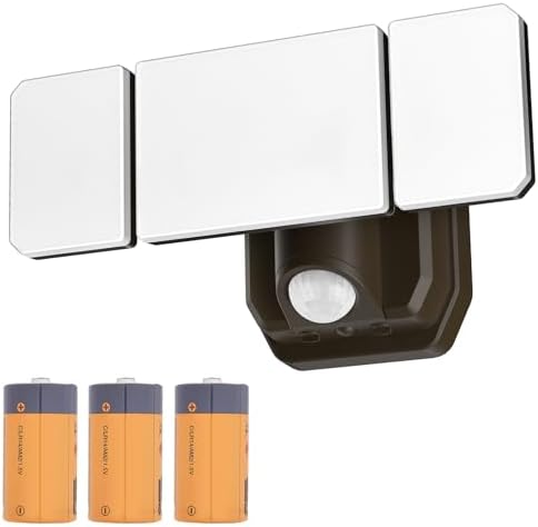 NICREW Battery Powered Outdoor LED Security Light 2-Pack, PIR Motion ...