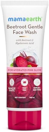 Amazon.com: MAMAEARTH Beetroot Face Wash with Hyaluronic Acid for ...