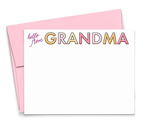 Amazon.com: Notes From Grandma Personalized FLAT Stationery for ...