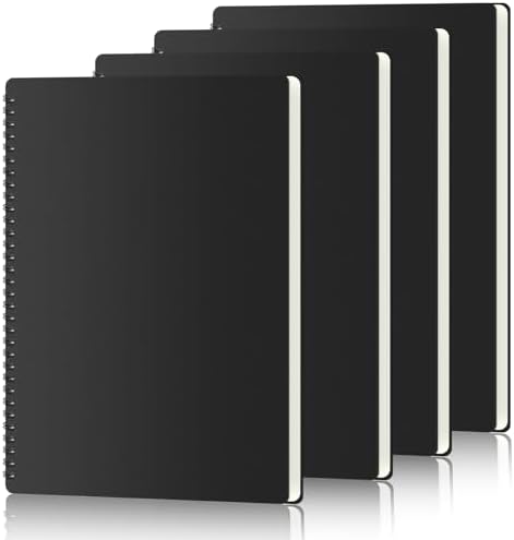 SIMDAO A4 Notepad, 4 Pack Spiral Notebook A4 Lined Paper 29x21cm 50 ...