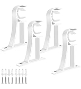 TOKPLNU Celling Mounted Curtain Pole Brackets 4 Pack, Heavy Duty ...