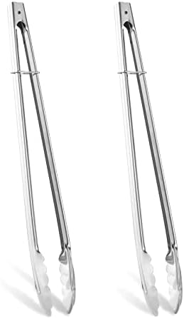 Lebabo - Pinzas de cocina de metal, 16 pulgadas, extra largas para asar ...