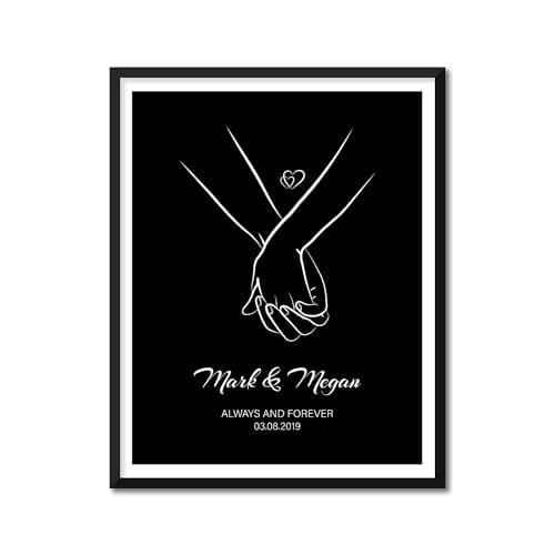 Amazon.com: Personalized Holding Hands Couples Poster - Customized with Names - Handmade Print ...